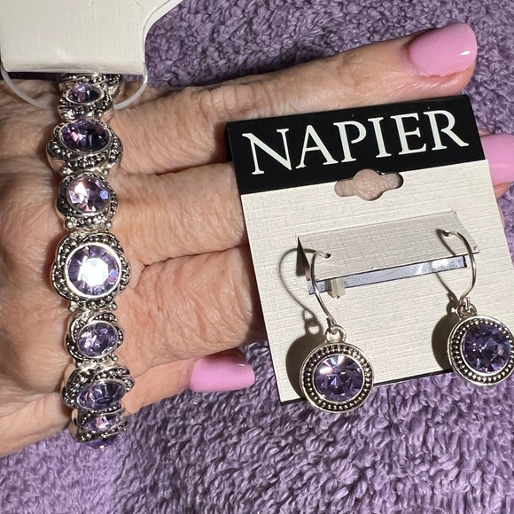 Napier | Jewelry | Napier Silver And Purple Jewelry Set | Poshmark